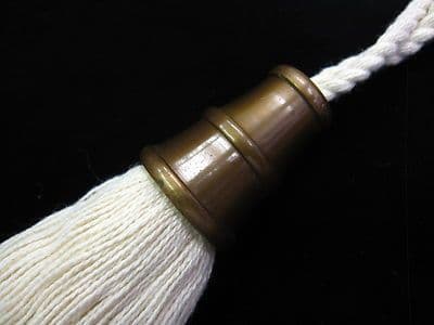Natural cotton key tassel with bronze metal trim - Racheal tassell
